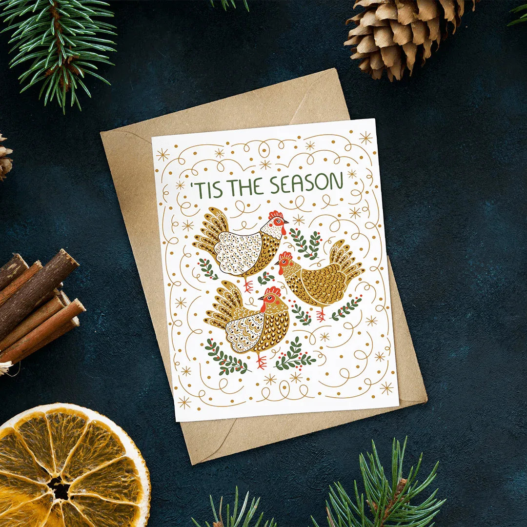 French Hens Card | Hand-Illustrated – Gingiber